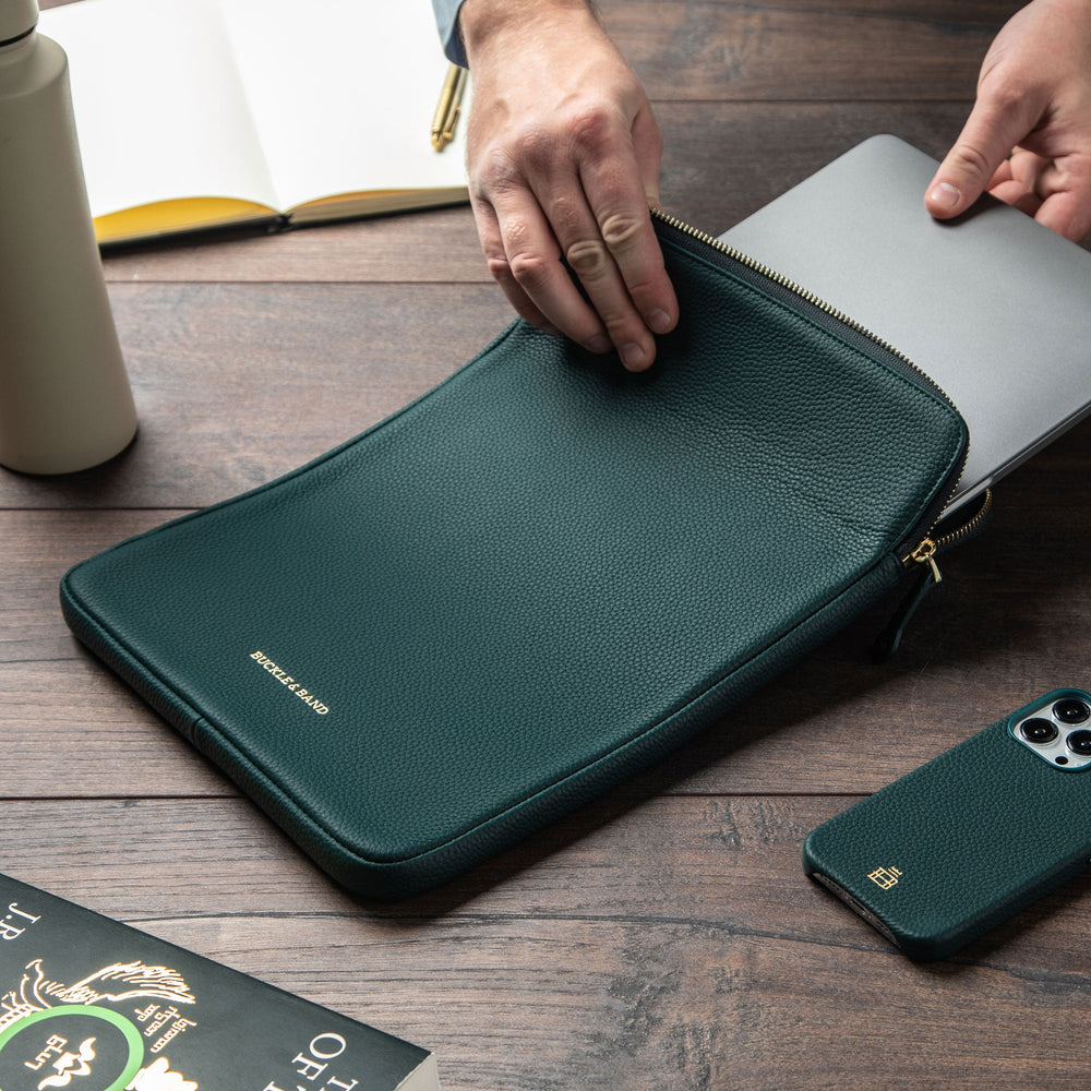 Emerald Green Leather MacBook Pro Laptop Case 13", 14", 16"